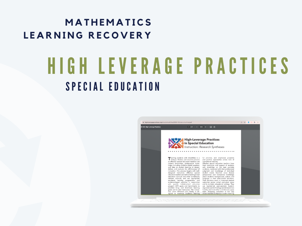 Learning Lab - High Leverage Practices in Special Education