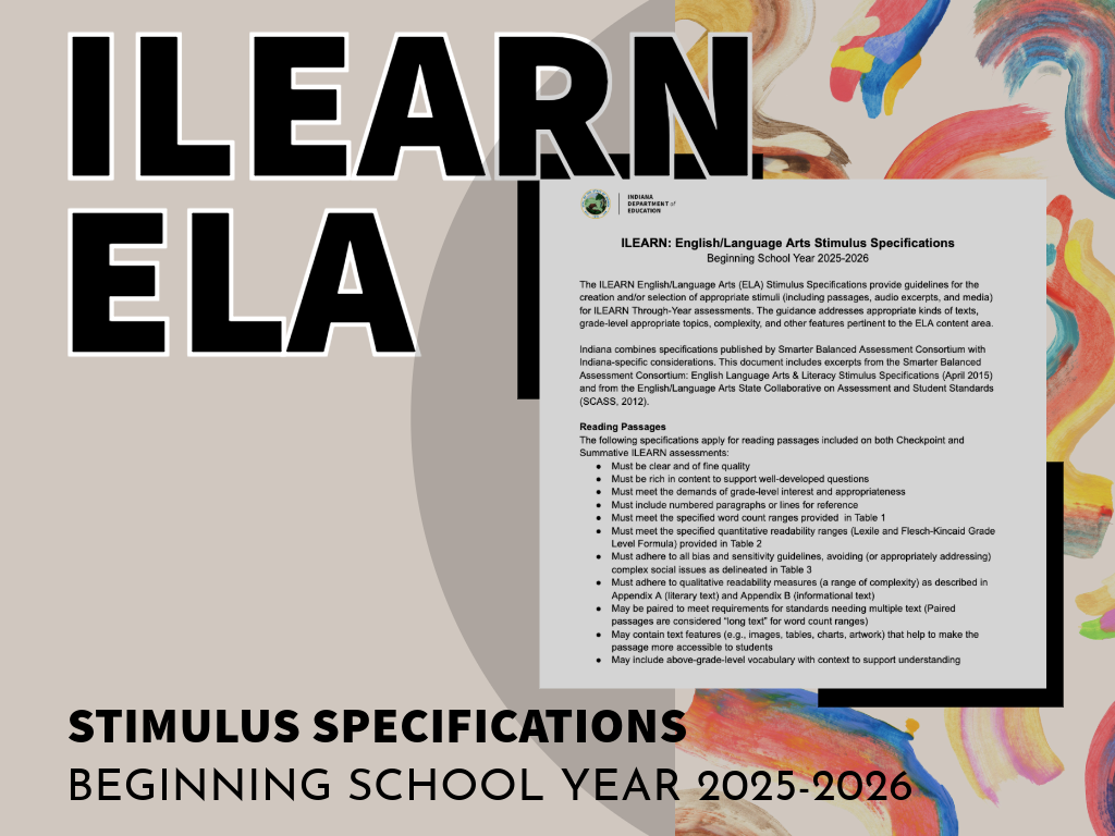 Learning Lab - ILEARN English/Language Arts Stimulus Specifications ...