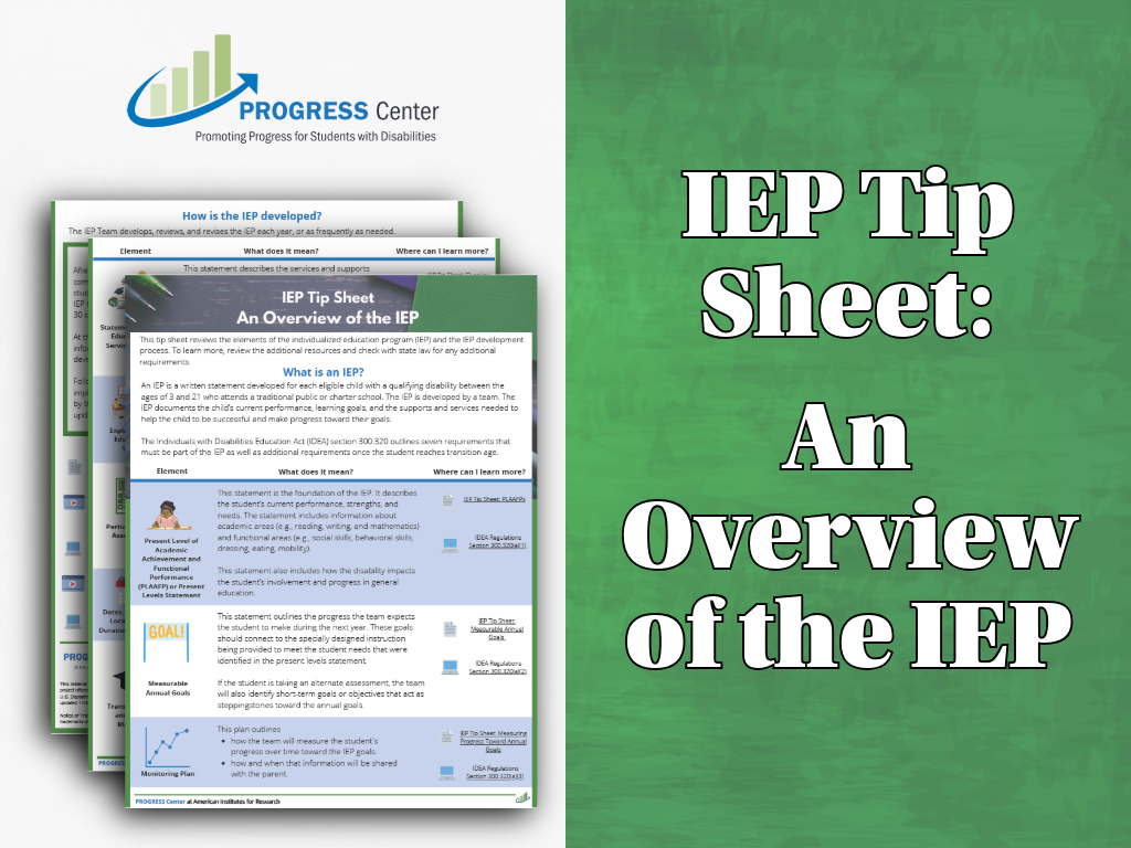 Learning Lab - IEP Tip Sheet: An Overview of the IEP