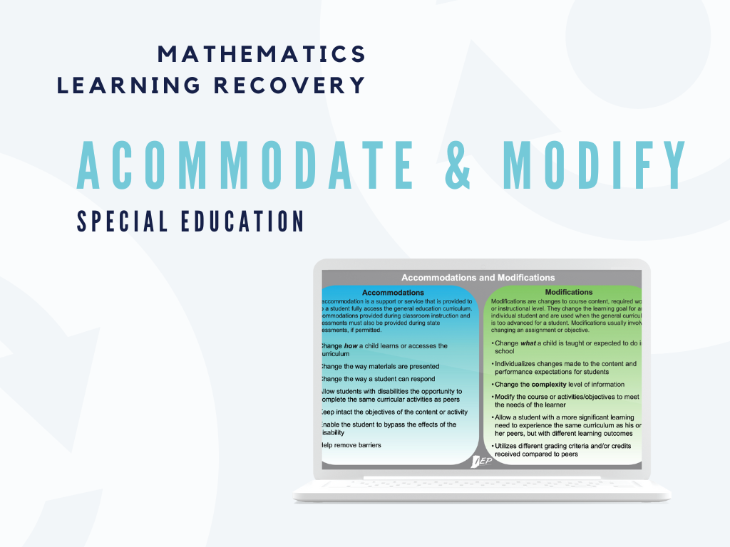 Learning Lab - IDOE Accommodations and Modifications Chart